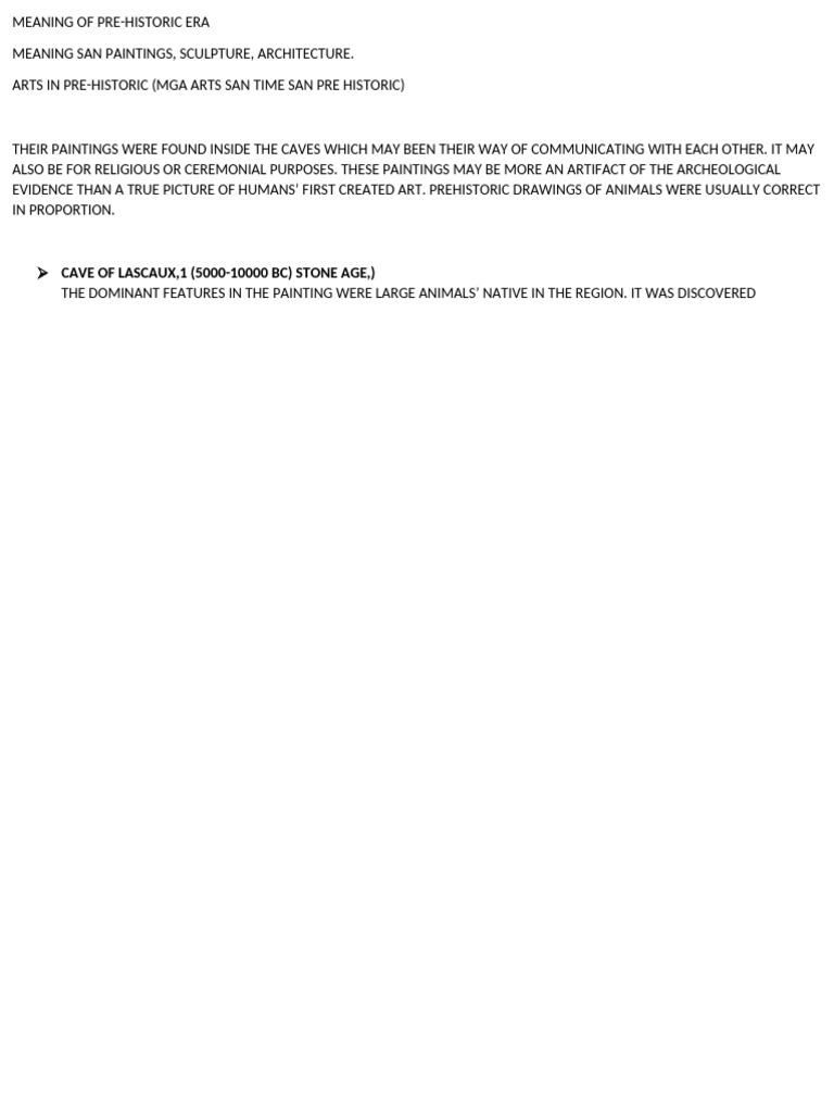 Characteristics of Prehistoric Art | PDF