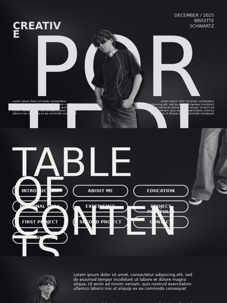 Black White Bold Creative Portfolio | PDF