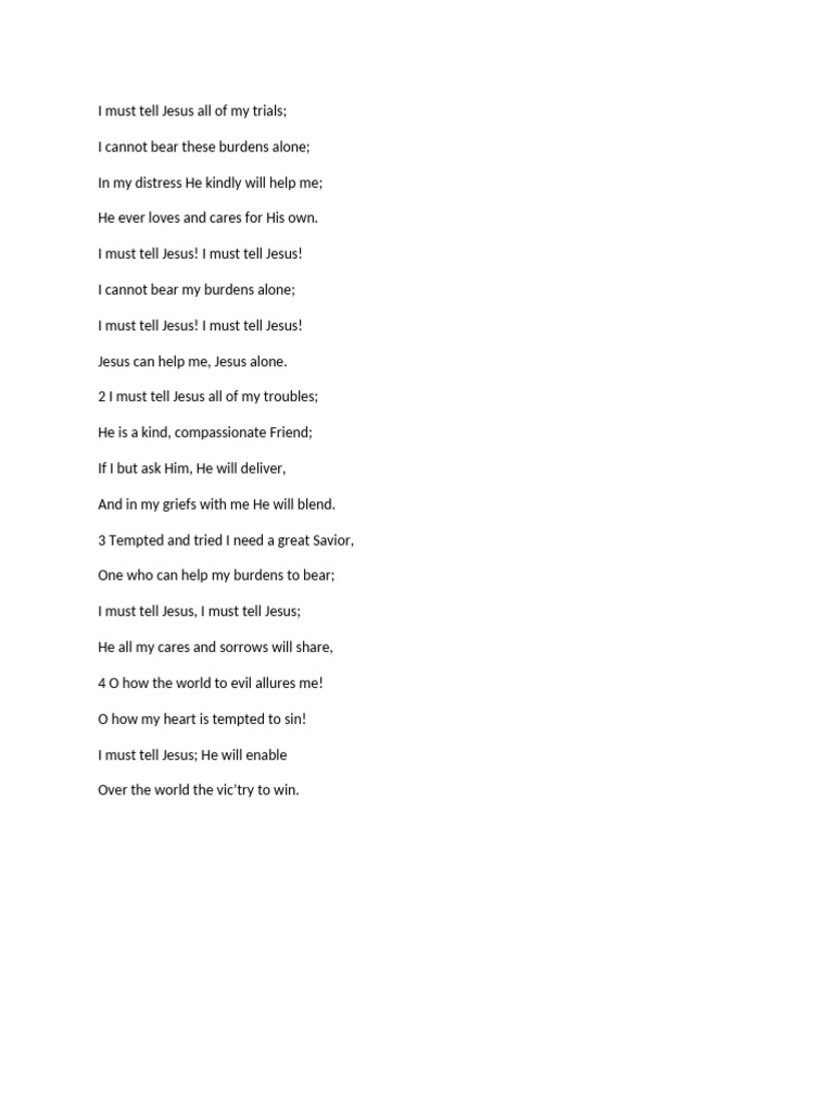 I Must Tell Jes | PDF