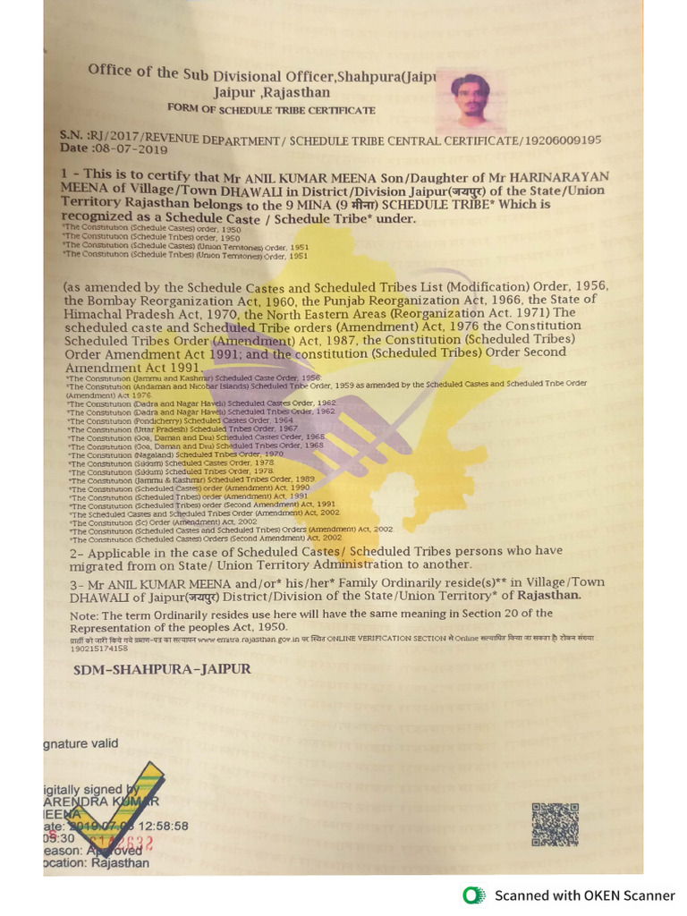 Cast Certificate Anil | PDF