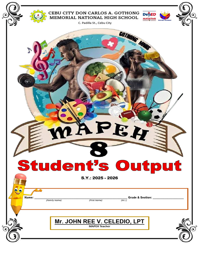Cover Page Folder Mapeh 8 | PDF