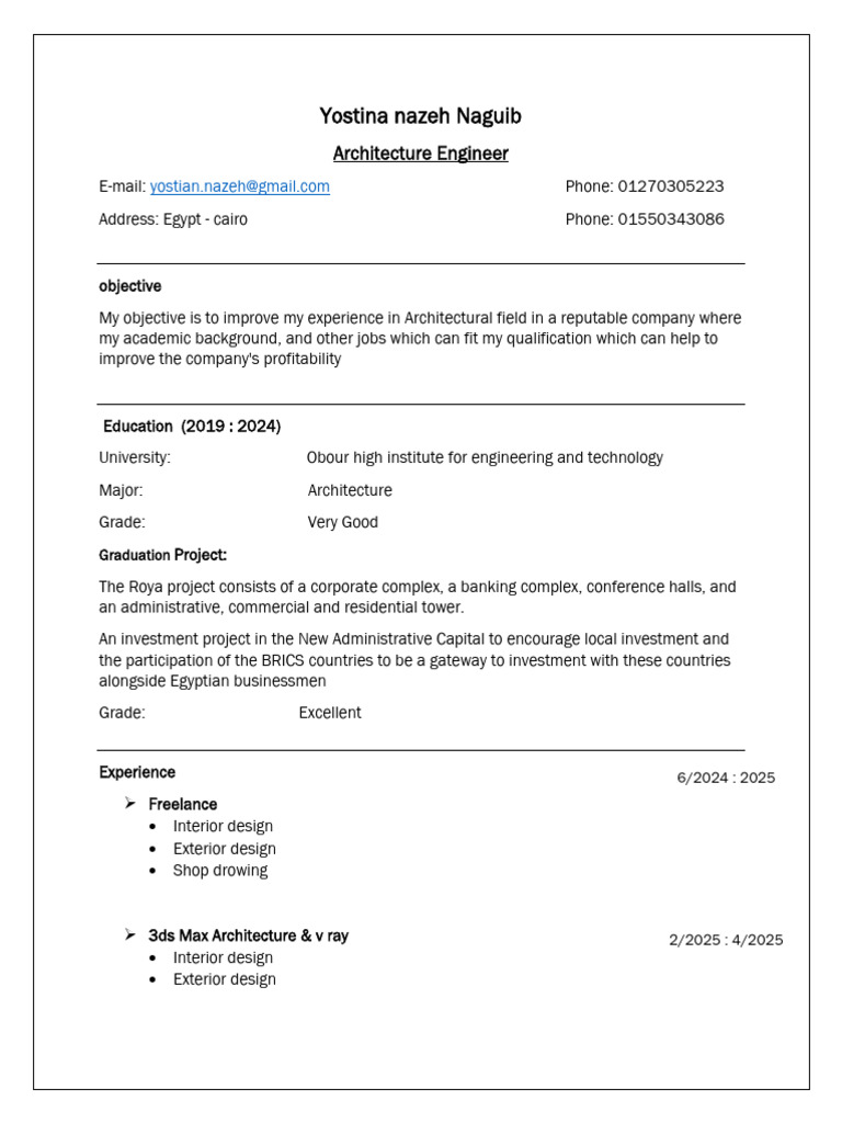 CV Yostina | PDF