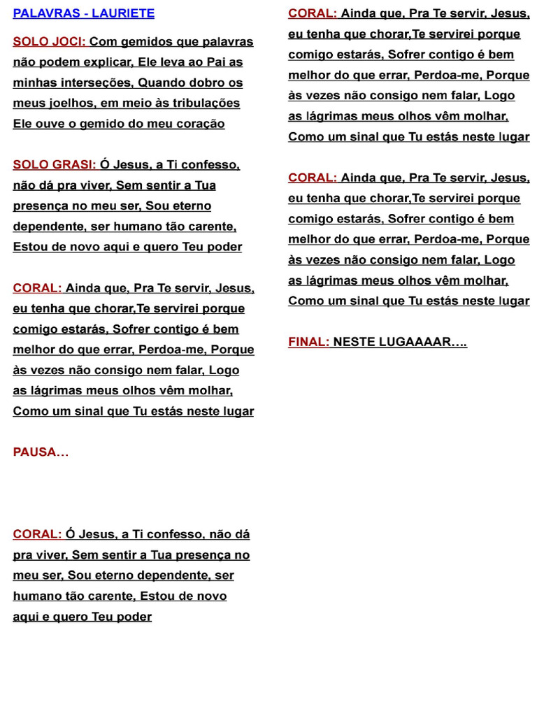 Palavras - Lauriete - 1 | PDF
