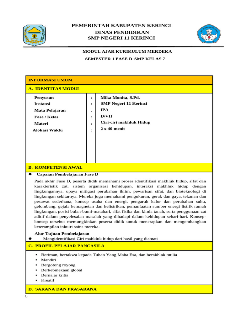 Modul Ajar Mika Fix | PDF