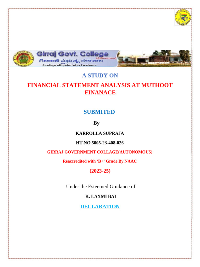 Project Front Pages 2023-2025 SUPRAJA-1 | PDF