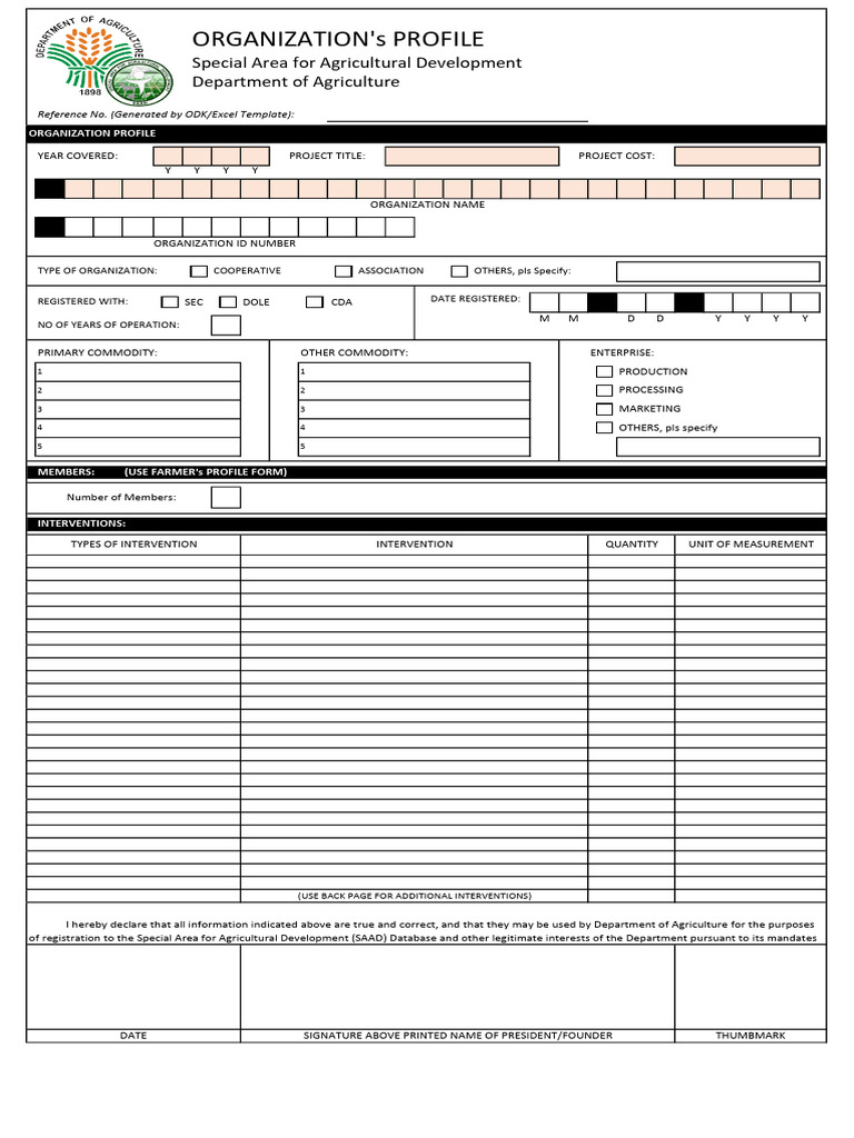Association Profiling Form | PDF