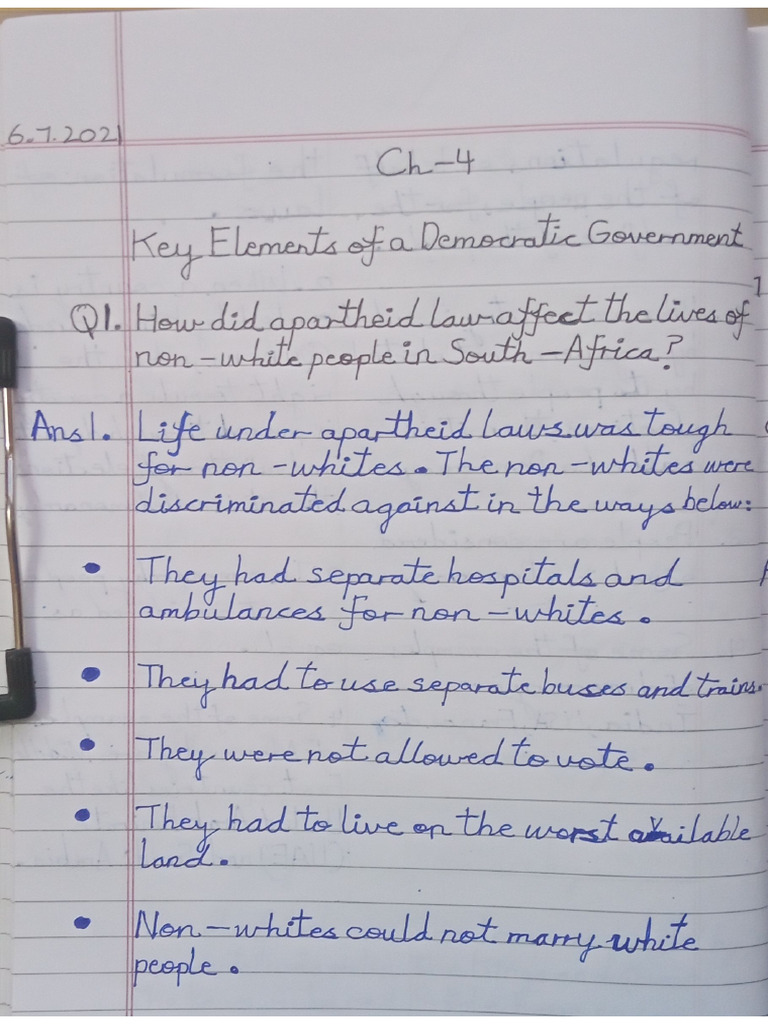 Social Science Work - Civics - CH 4 - Key Elements of A Democratic Government | PDF