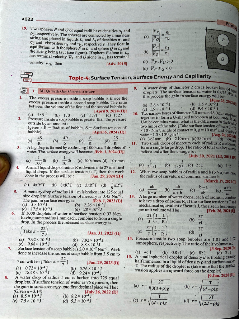 Iit Physics Friction and Work Power Questions | PDF | Drop (Liquid ...
