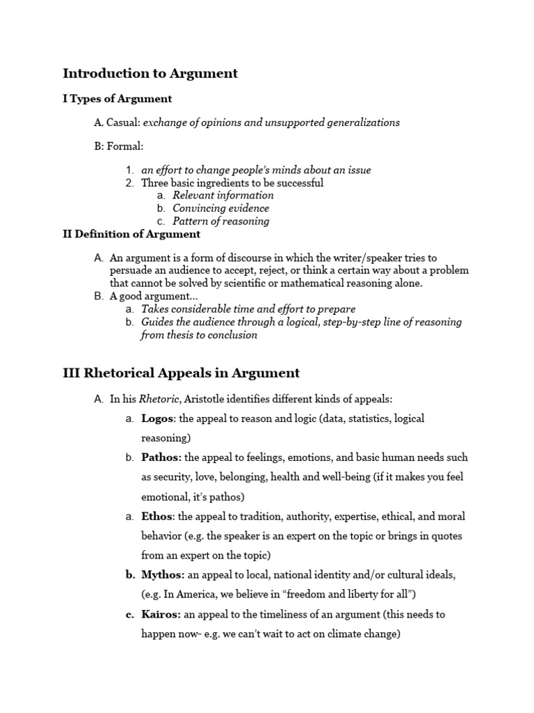Introduction To Argument | PDF | Argument | Reason