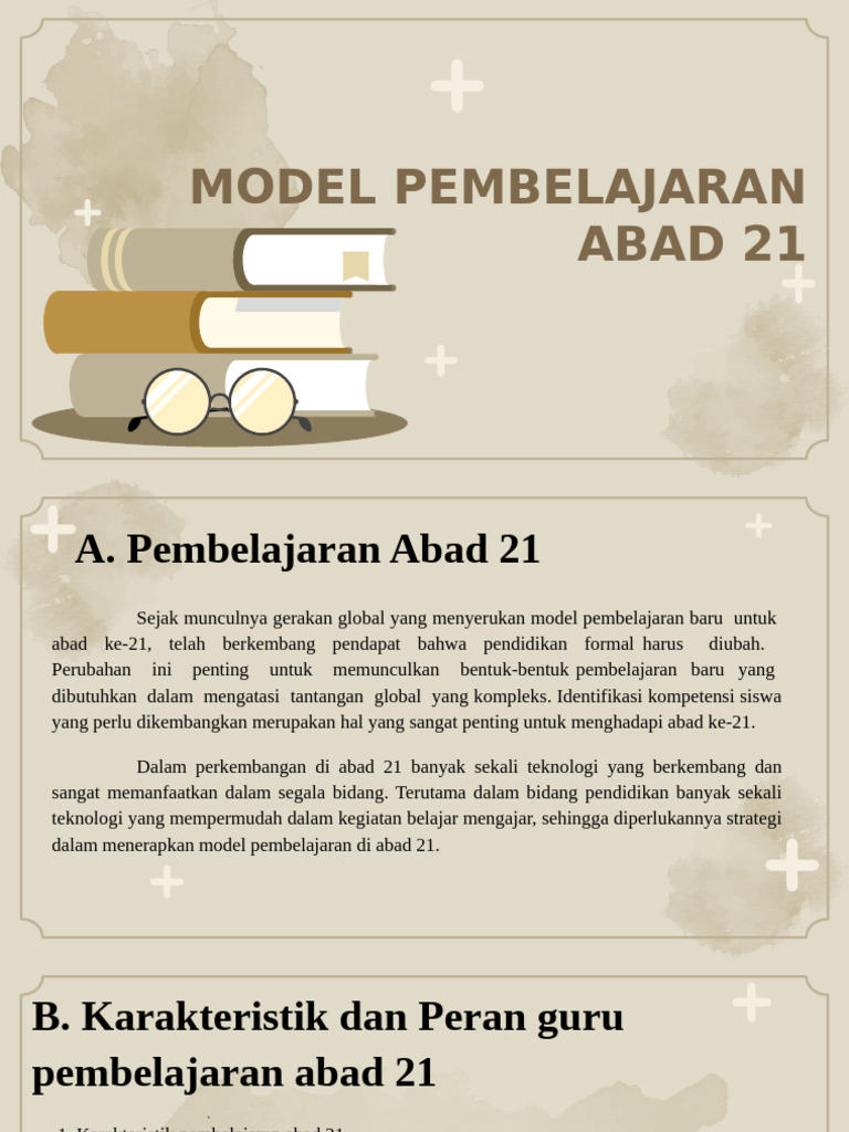 Model Pembelajaran Abad 21, Karakteristik Dan Peran Guru | PDF