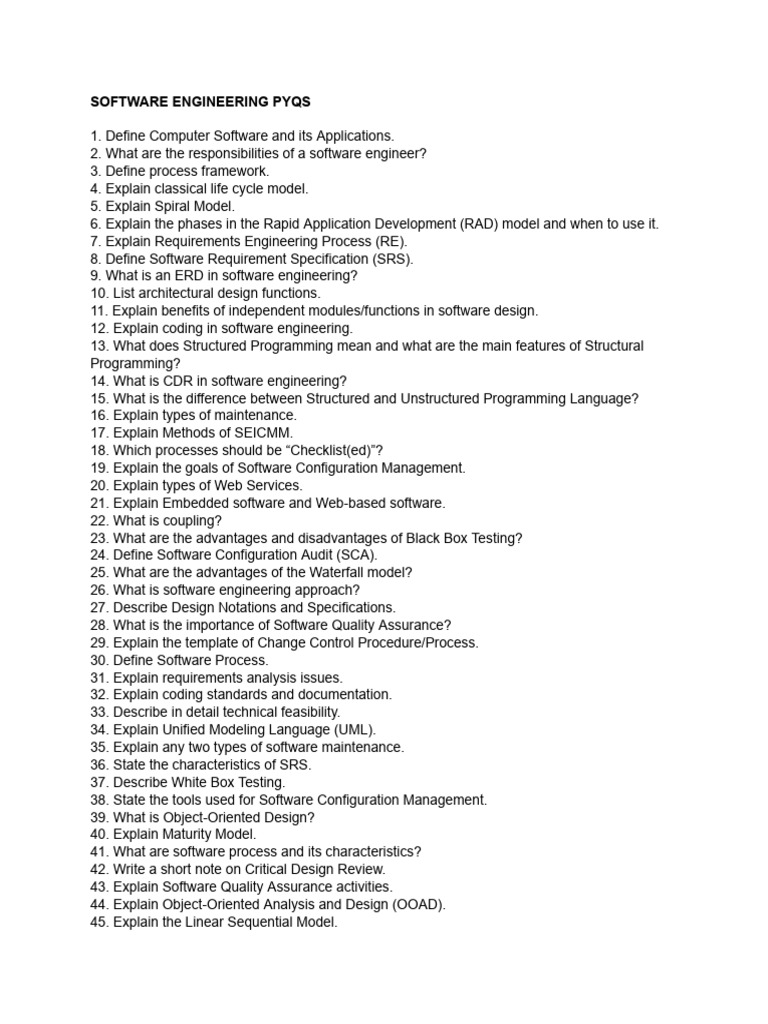Software Engineering Pyqs | PDF | Software | Software Development Process