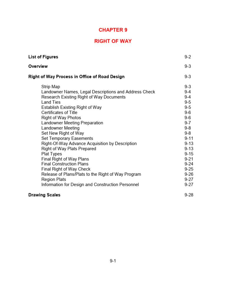 CHAPTER 9 Right of Way | PDF | Land Lot | Easement