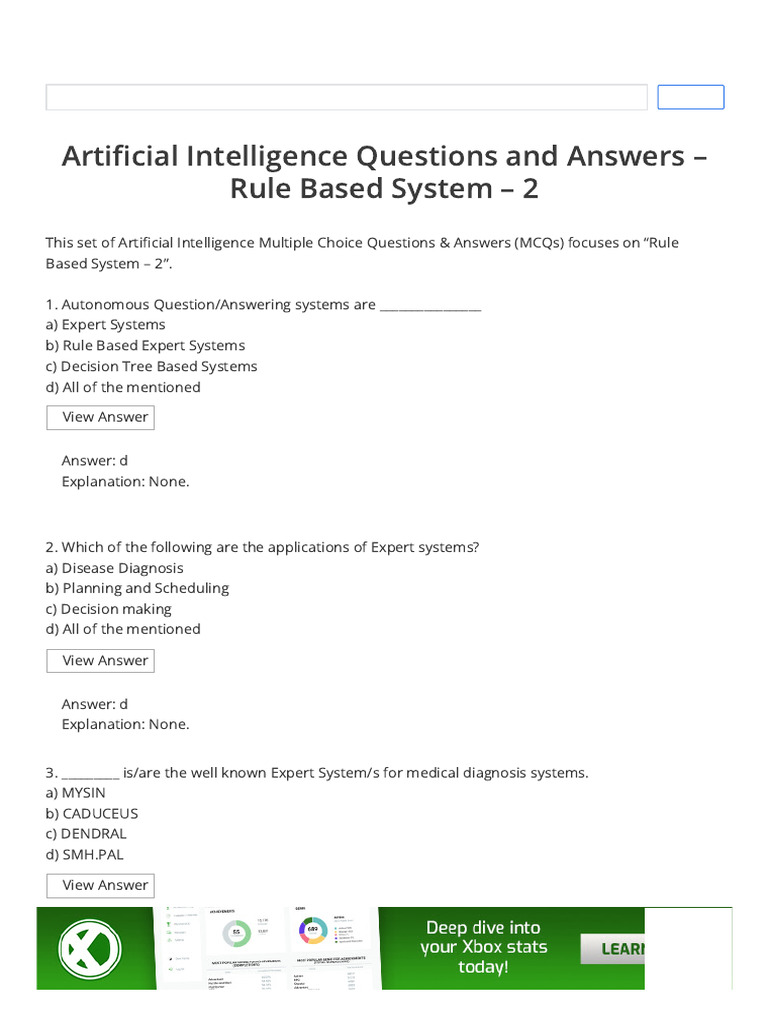 AI Quiz: Expert Systems & GermWatcher | PDF | Artificial Intelligence ...