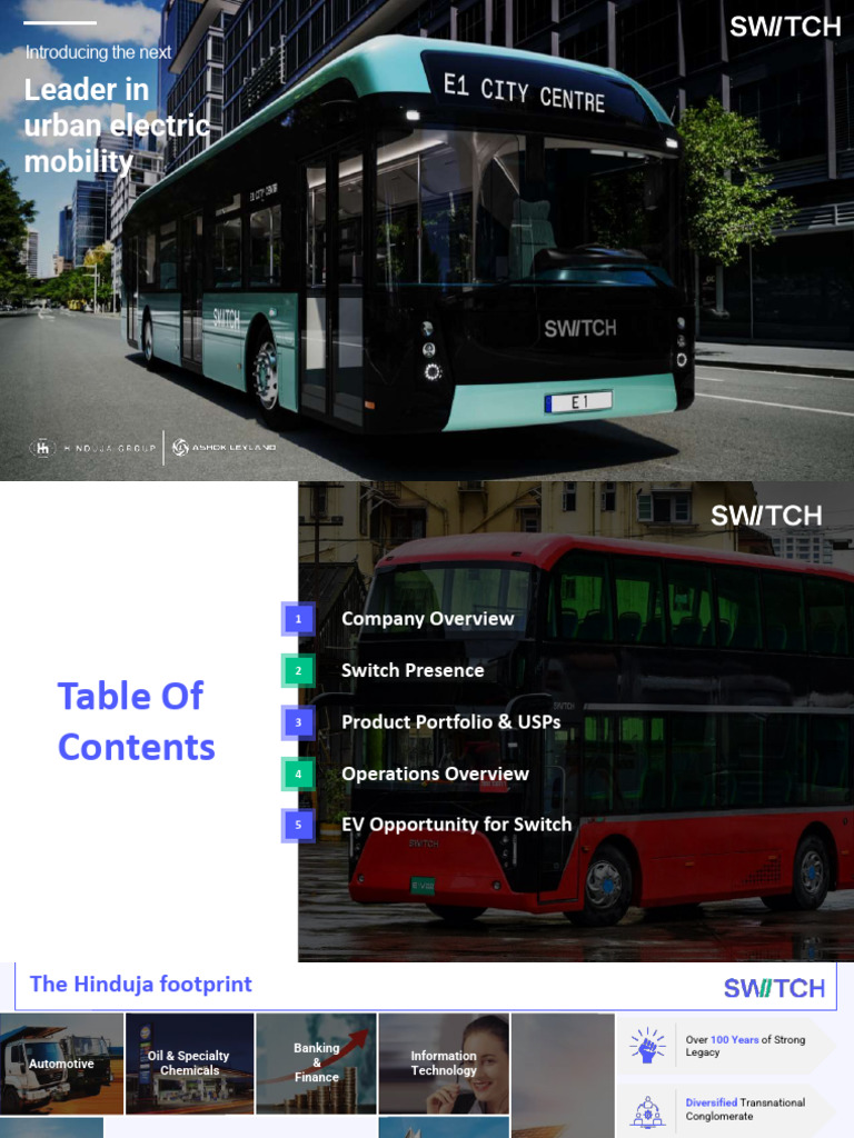 Switch Mobility: Leading Electric Buses | PDF | Bus | Electric Motor