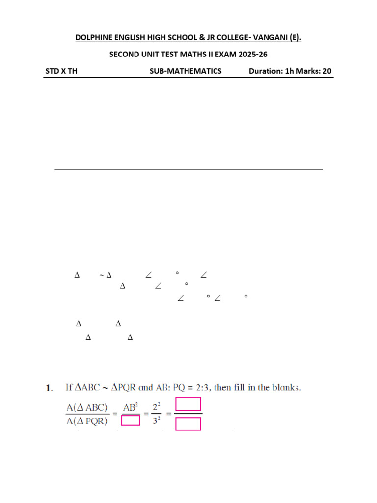 X TH STD Question Paper | PDF
