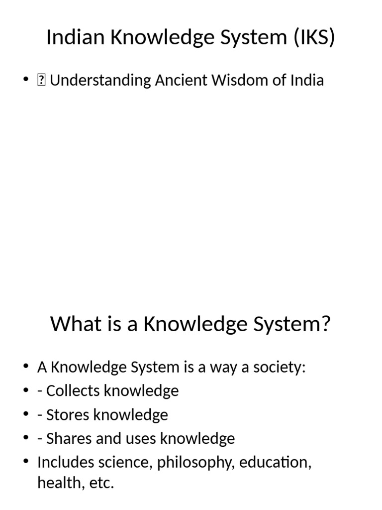 Key Features of Indian Knowledge System | PDF