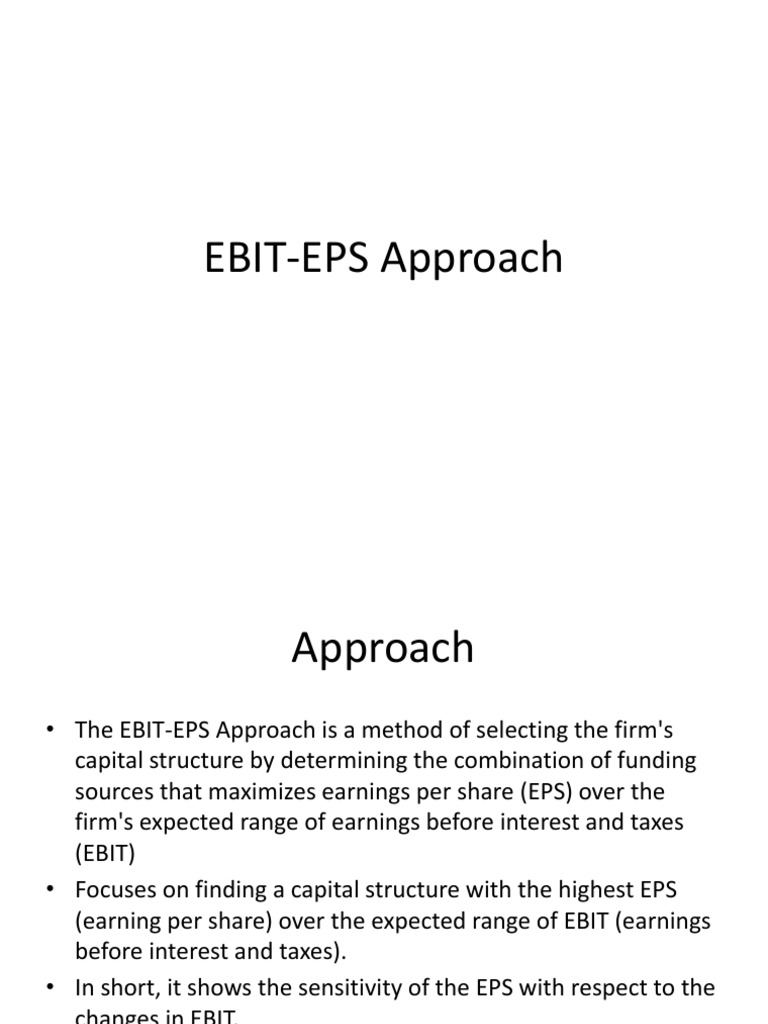 Ebit Eps Approach1 | PDF | Capital Structure | Stocks