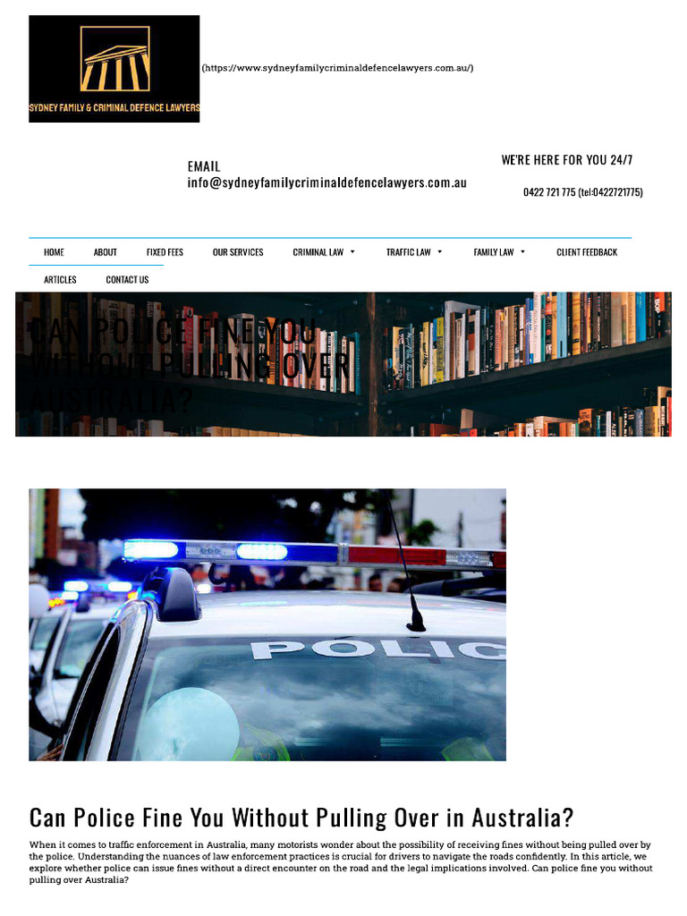 Can Police Fine You Without Pulling Over Australia | PDF