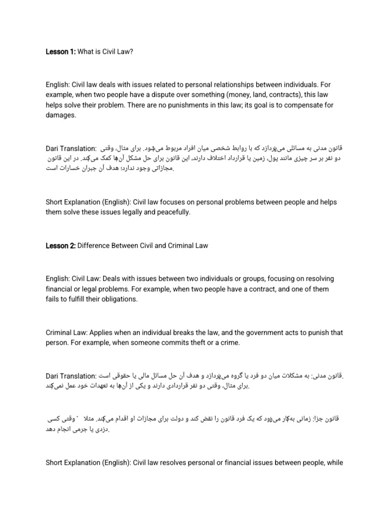 Civil Law Lessons | PDF