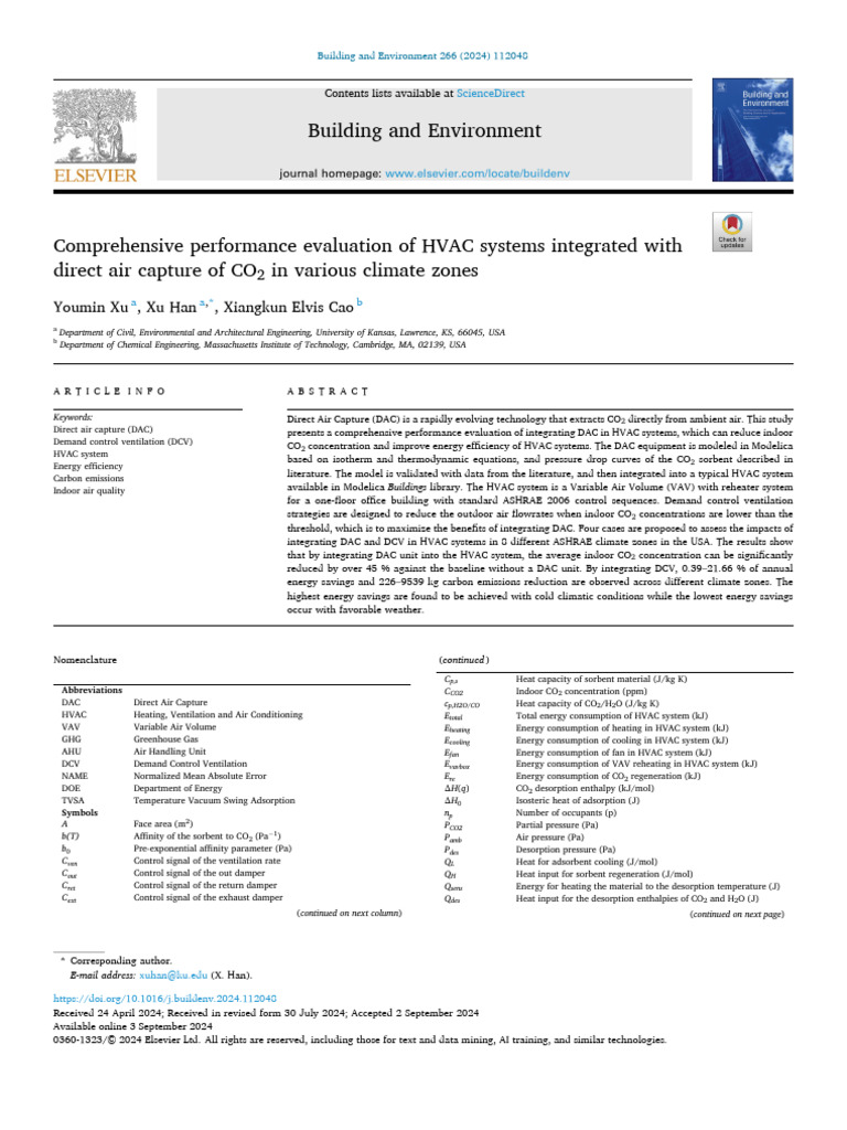 Comprehensive Performance Evaluation of HVAC Systems Integrated With ...