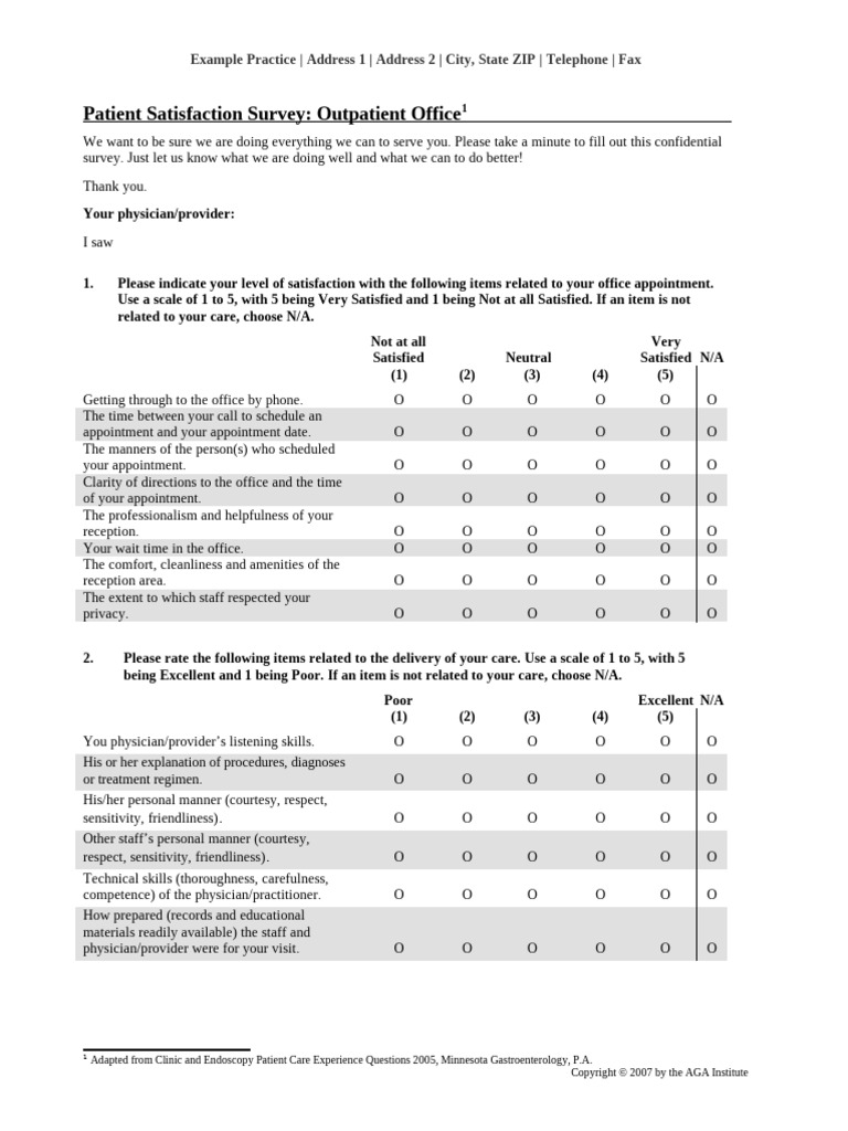 AGAI Patient Satisfaction Surveys Office | PDF | Public Services | Social Programs