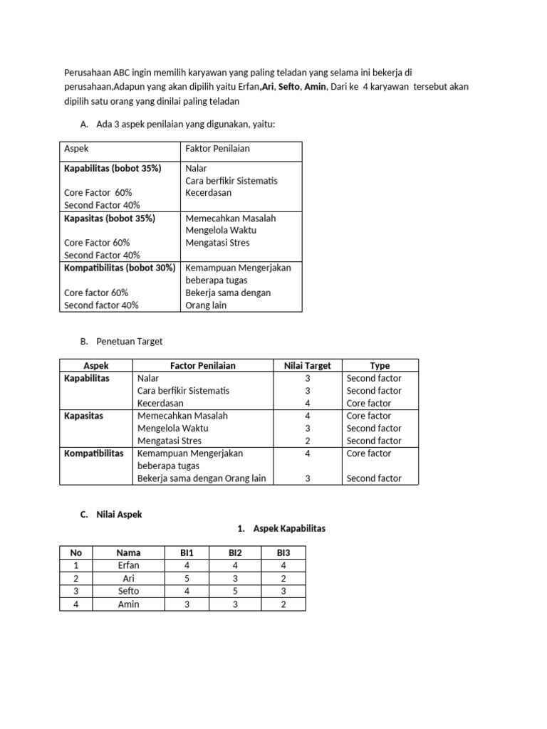 Soal Latihan Profile Matching | PDF