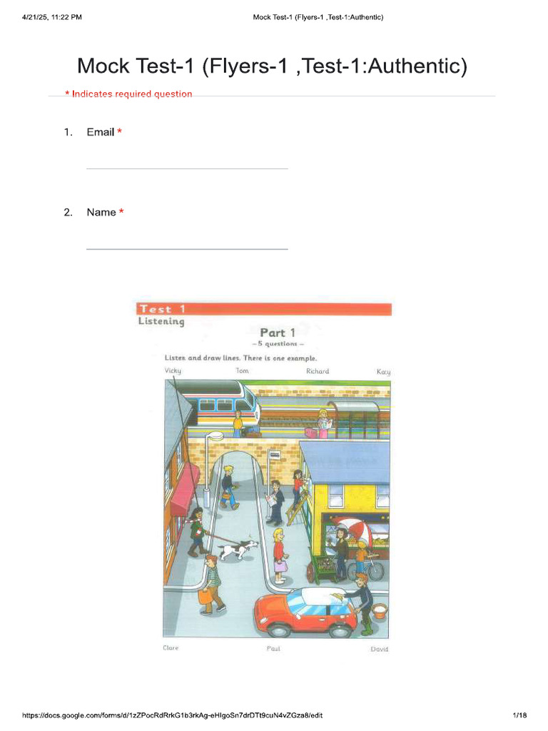 Google Form of Mock Test 1 | PDF