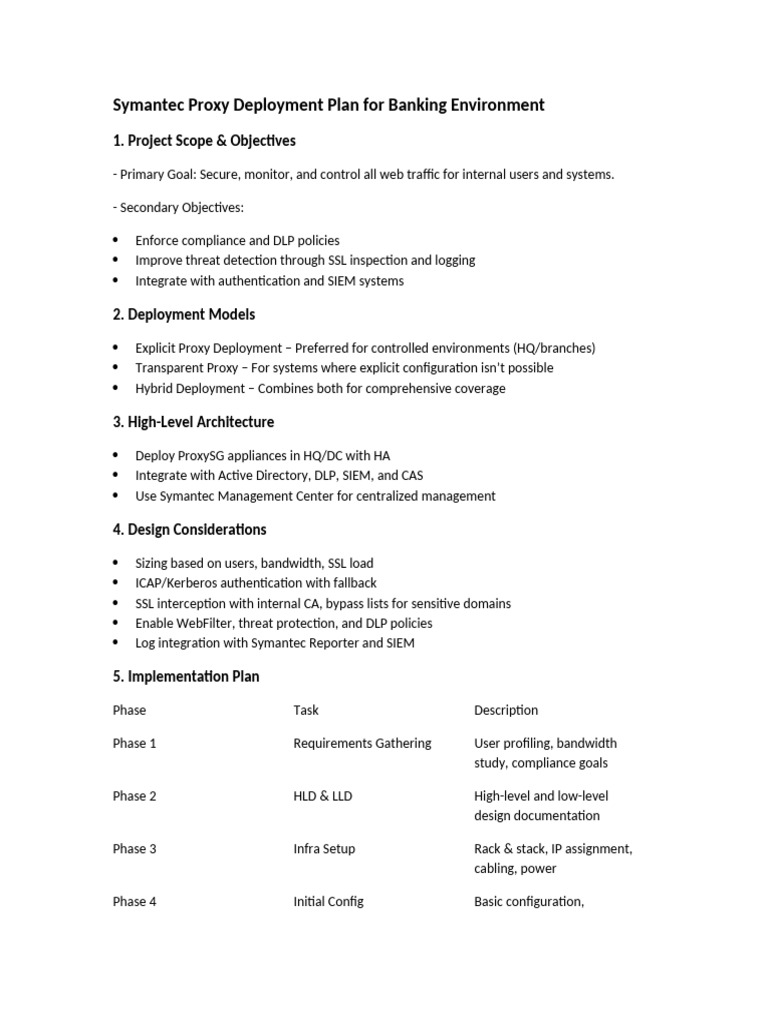 Symantec Proxy Deployment Banking | PDF | Proxy Server | Transport ...