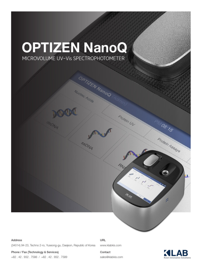 OPTIZEN NanoQ EN (K2001-02-11C) | PDF | Spectrophotometry | Ultraviolet ...