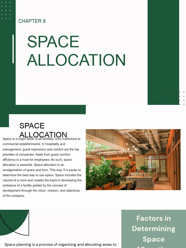 Chapter 8 Space Allocation | PDF | Restaurants | Kitchen