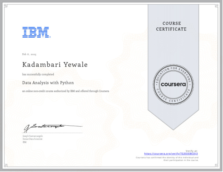 Coursera Data Analysis With Python | PDF