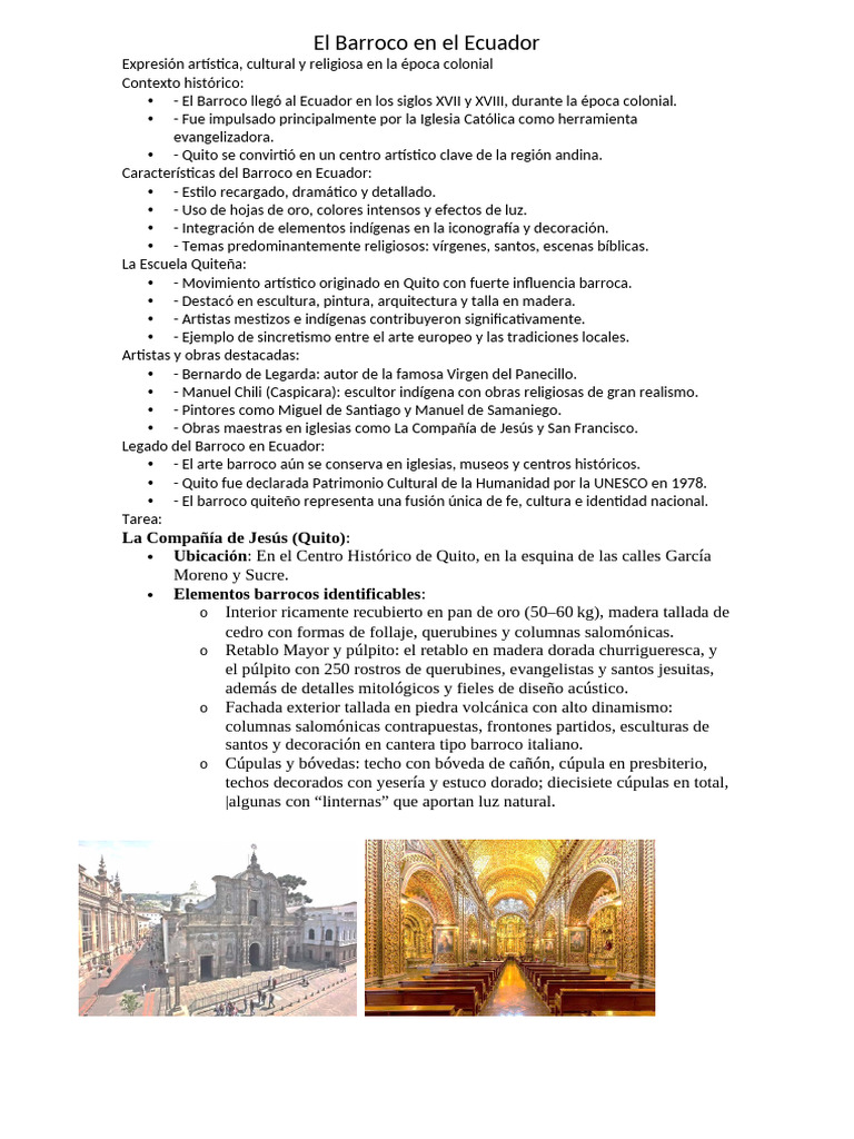 El Barroco en El Ecuador | PDF | Escultura | Barroco