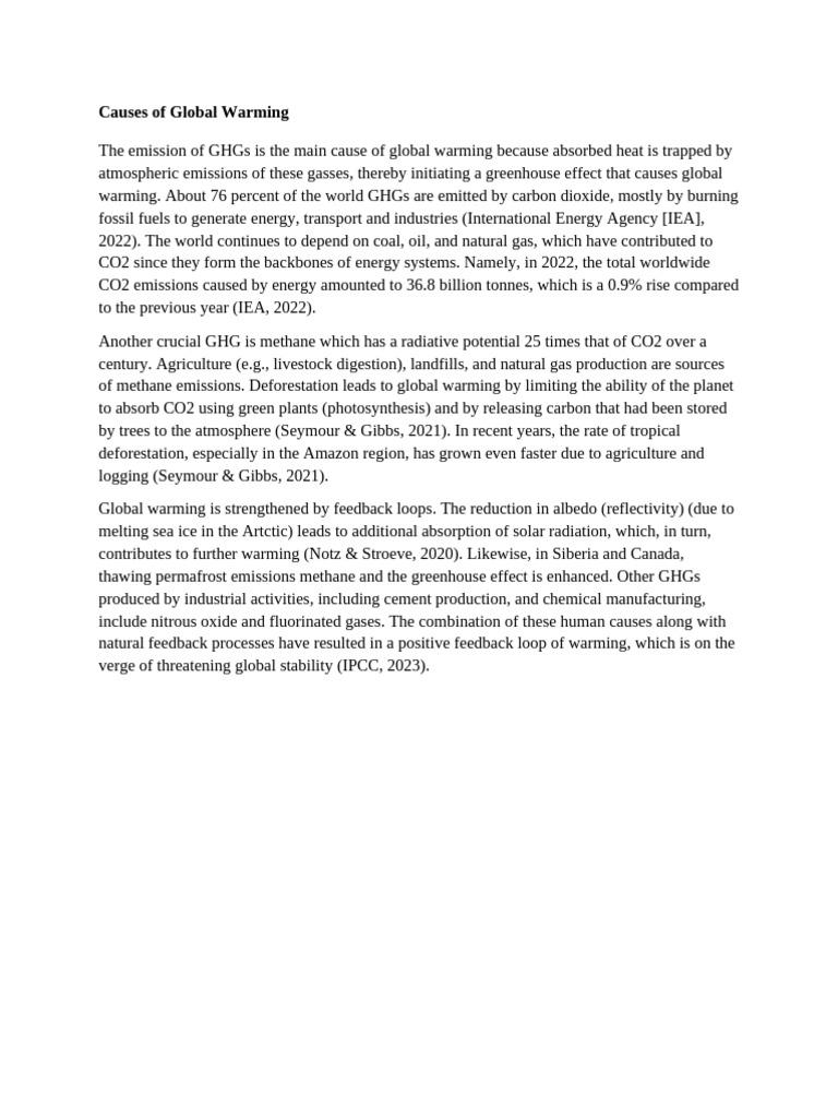 Key Causes of Global Warming Explained | PDF