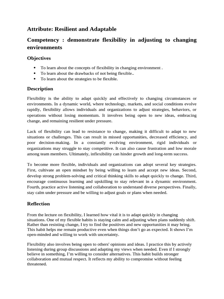 Flexibility 123 | PDF | Teaching Method | Mindset