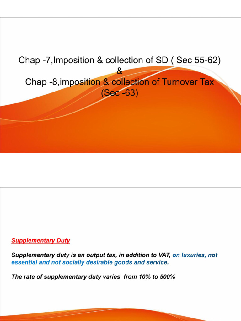 Chap - 7 (Sec - 55-63) SD & Turnover Tax-1 | PDF