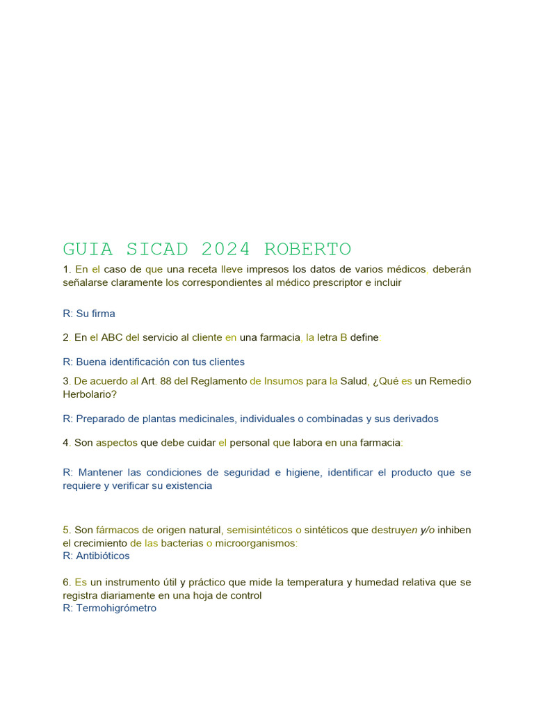 Guia Sicad 2024 | PDF | Farmacia | Medicamentos con receta