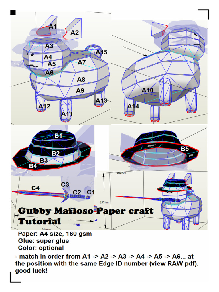 Gubby and Mafioso Papercraft Guide | PDF