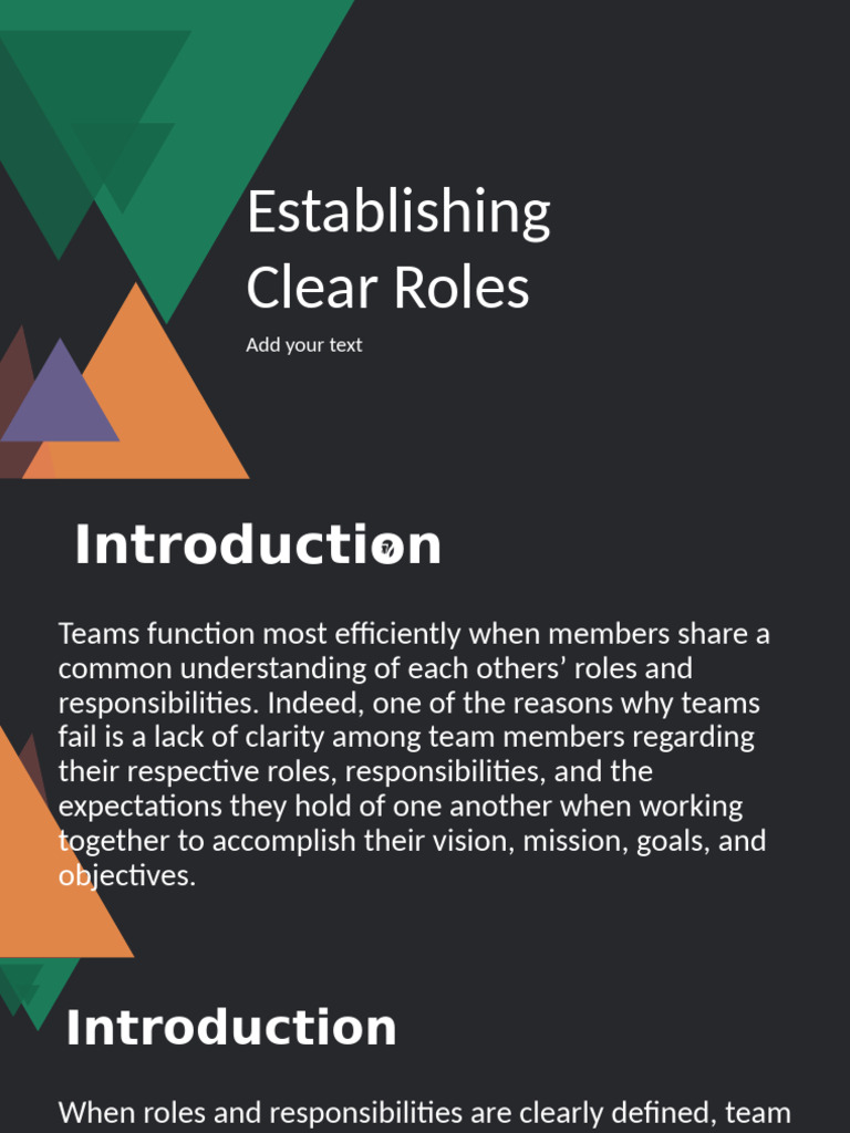 Establishing Clear Roles | PDF