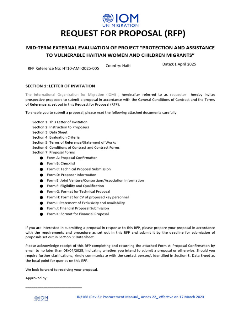 HT10-AMI-2025-005 Annex 22 TMP Request For Proposal-PSU JS-Aob-fv | PDF | Evaluation | Consortium