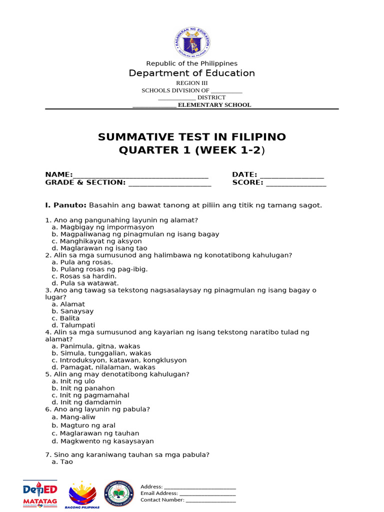 Filipino St1 | PDF