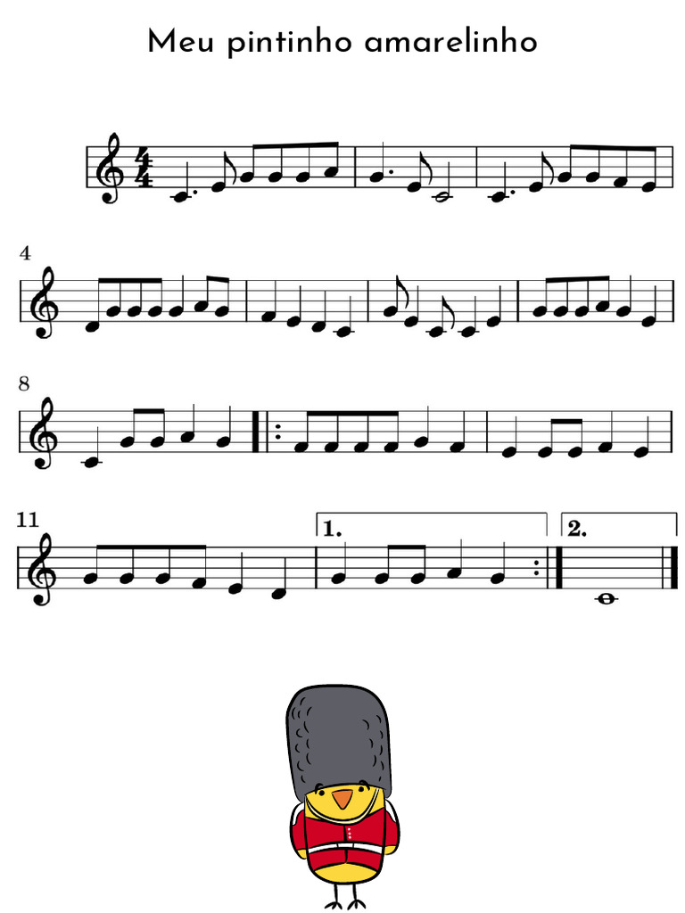 Meu Pintinho Amarelinho - Partitura | PDF