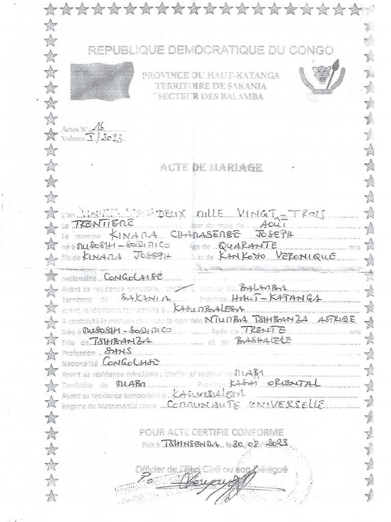 Acte de Mariage | PDF