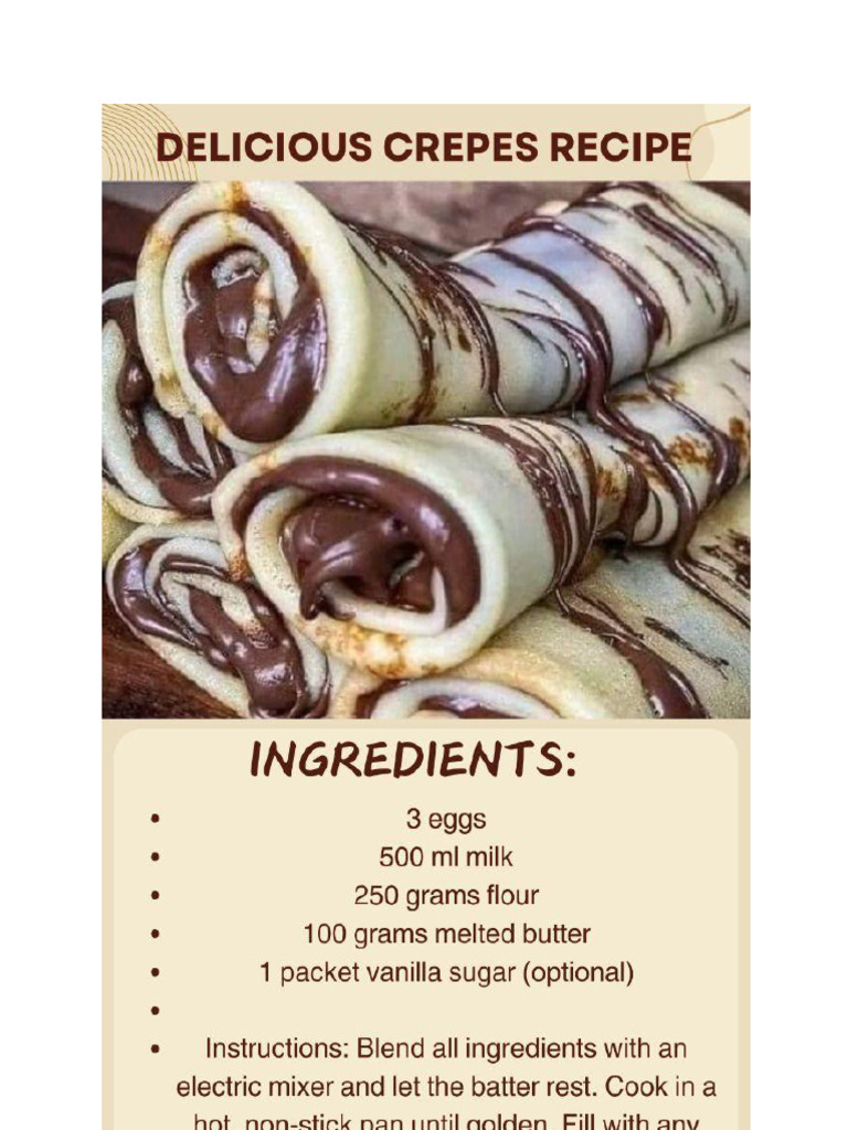 Delicious Crepes Recipe | PDF