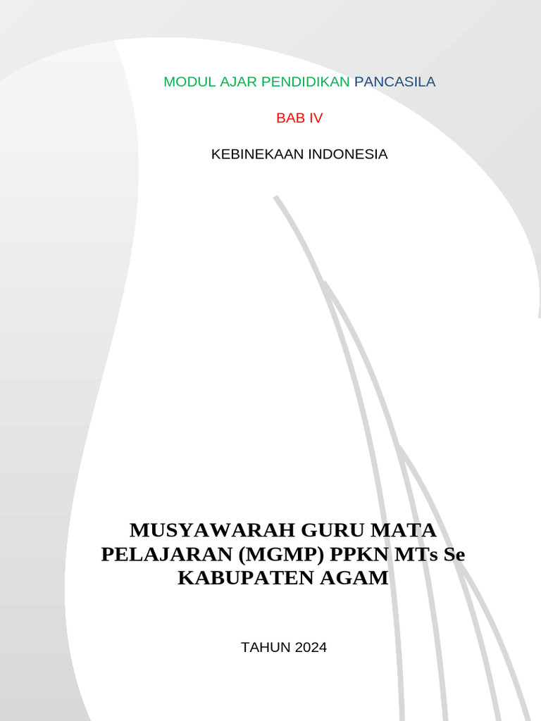 Modul Ajar Kelas 7 PPKN Bab 4 | PDF