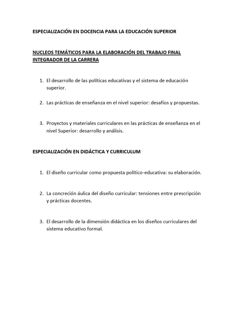 Ejes Temáticos | PDF