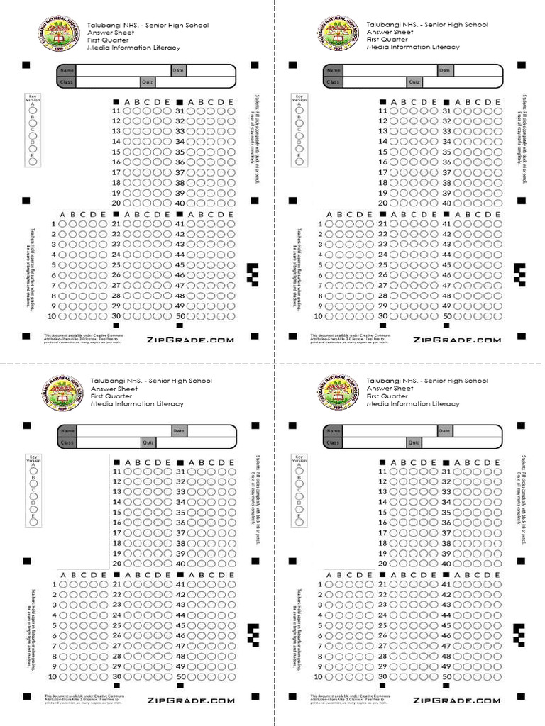 Answer Sheet Exam 50 Biology 2 | PDF