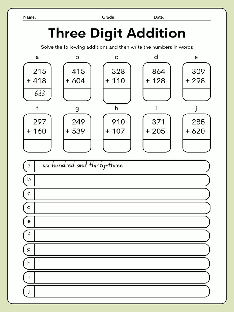 Three Addition Set of Worksheets in Colorful and Monochromatic Simple ...