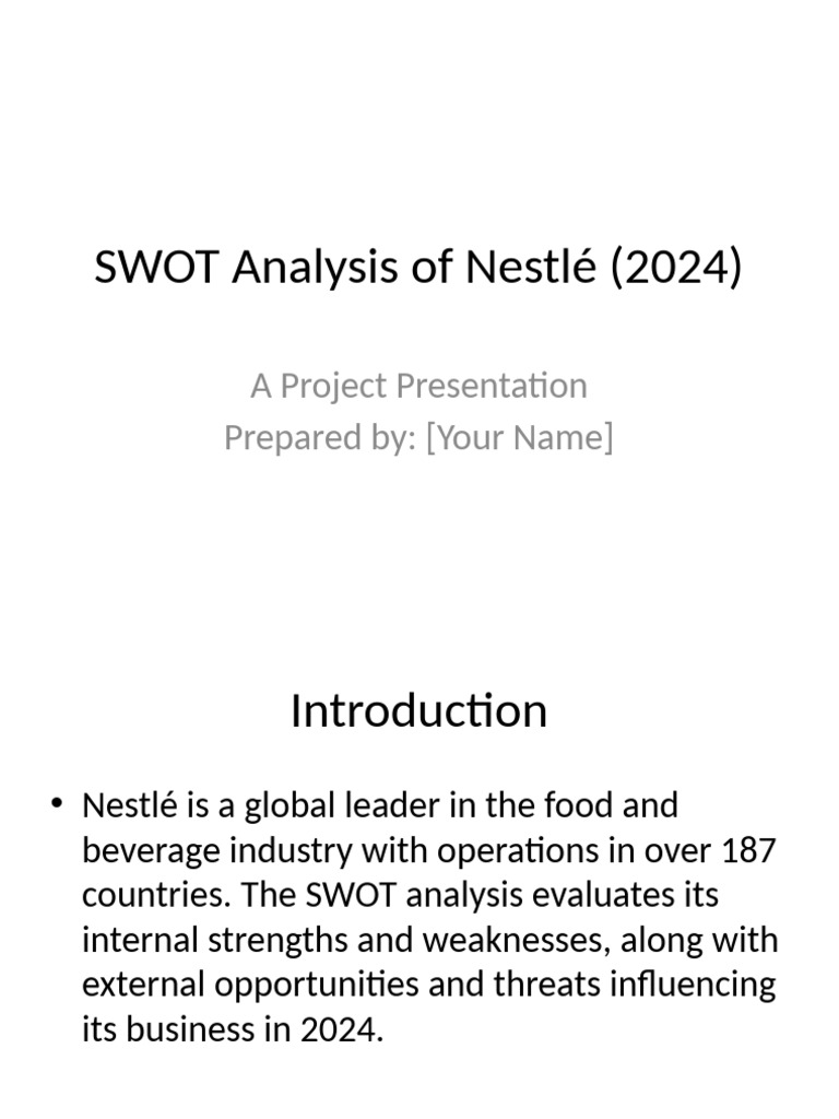 Nestle SWOT Analysis 2024 | PDF | Swot Analysis | Strategic Management