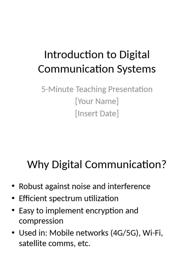 Digital Communication Presentation | PDF