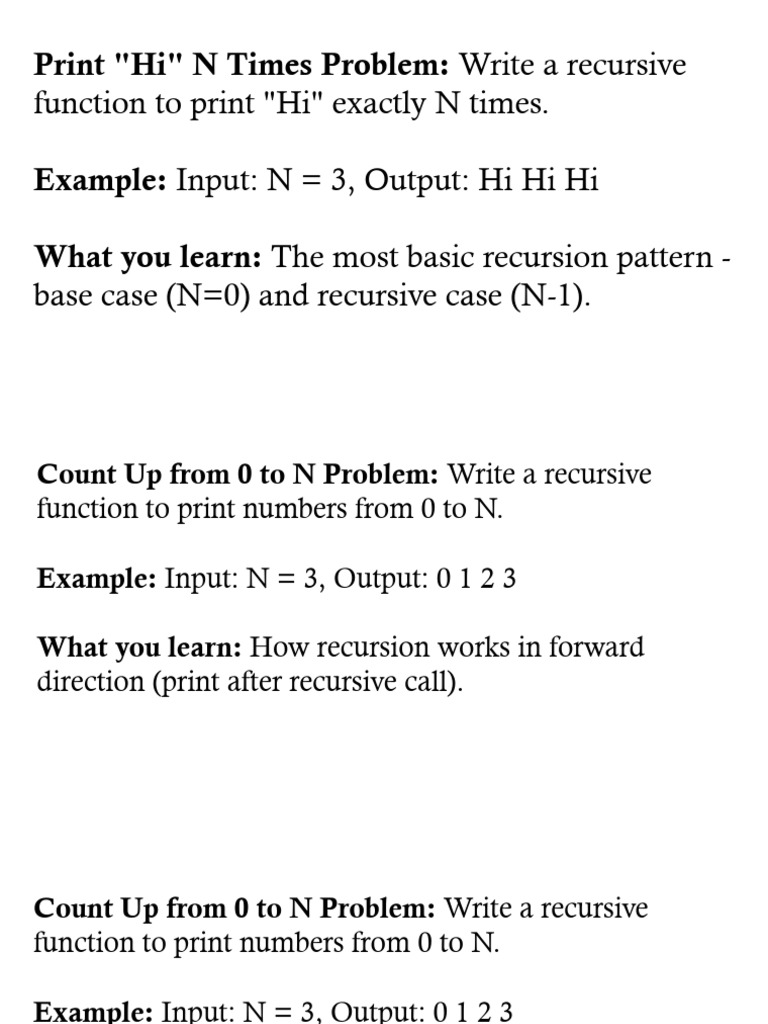Recursion Fundamental Problems Part 2 + Test | PDF